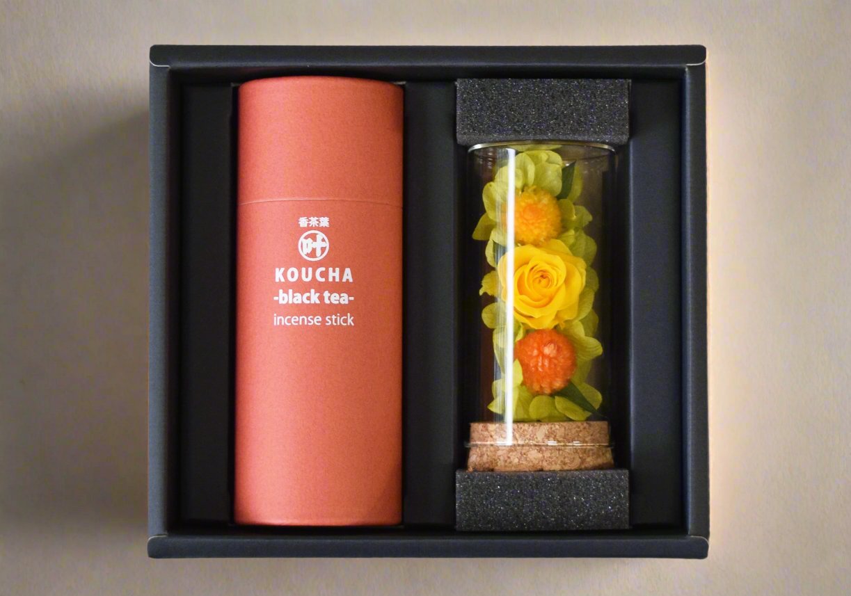 Kouchayou Incense & Flower Gift Set Black Tea – Made In Japan UK
