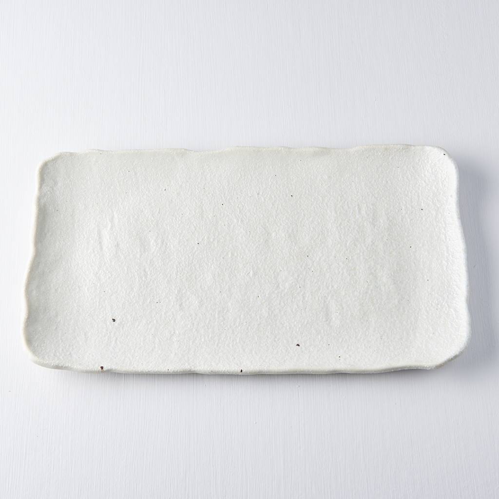 Shell White Slab Rectangular Platter Large With Textured Finish 35cm ...