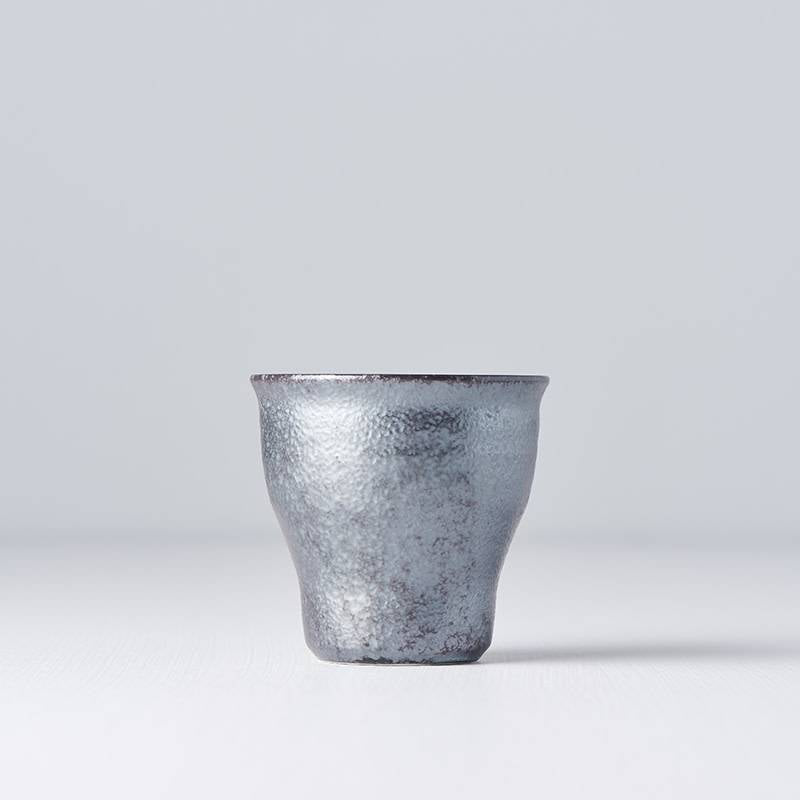 Craft Black Teacup Fluted Shape With Narrow Base – Made In Japan UK